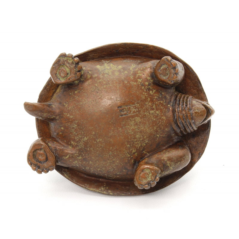 Japanese copper-bronze tenpai 108 turtle