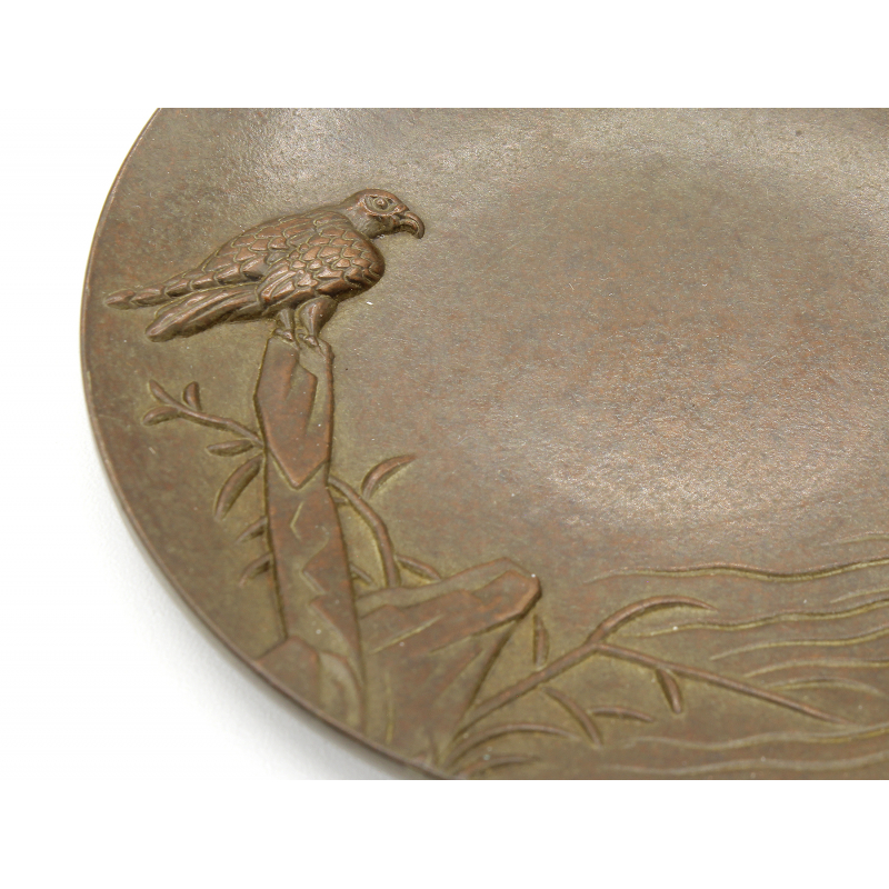 Japanese copper-bronze tenpai-tray 147 plate-eagle