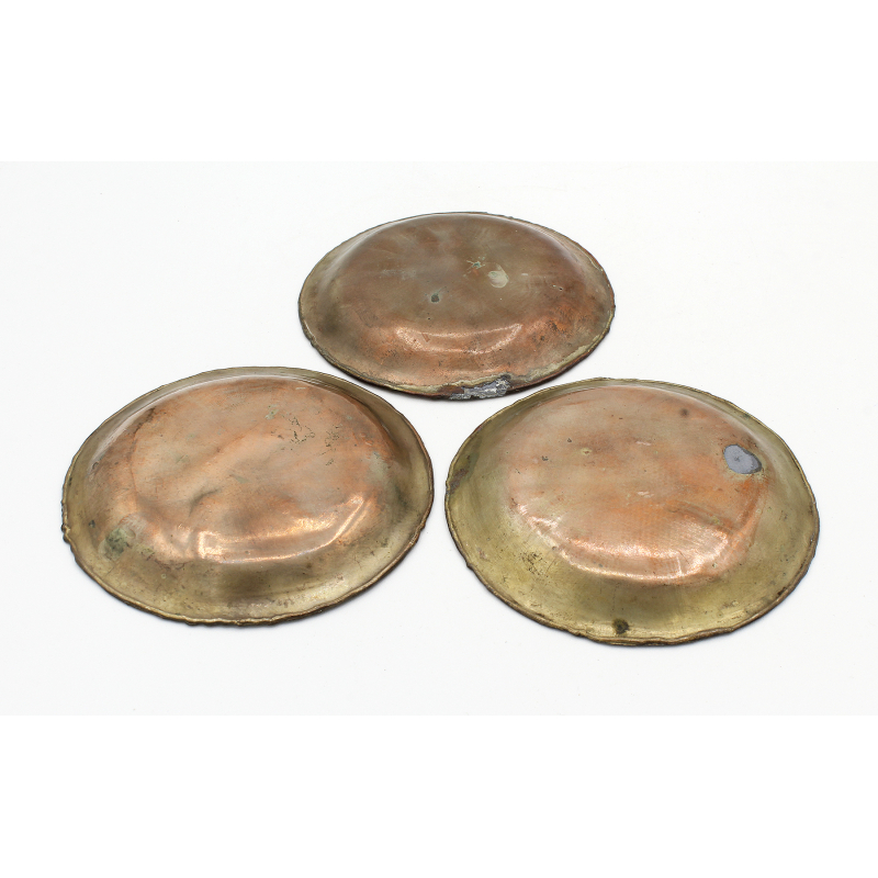 Set of 3 Japanese bonze-copper plates PL2